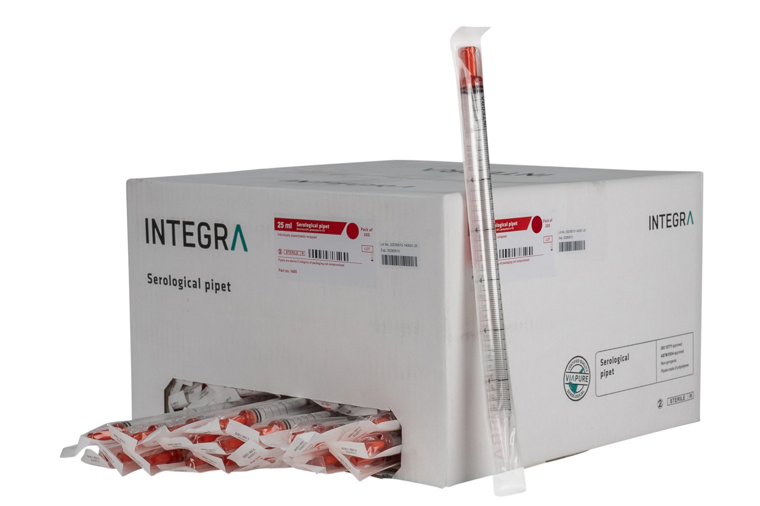INTEGRA serological pipet 25 ml, sterile, pack of 200 individually ...